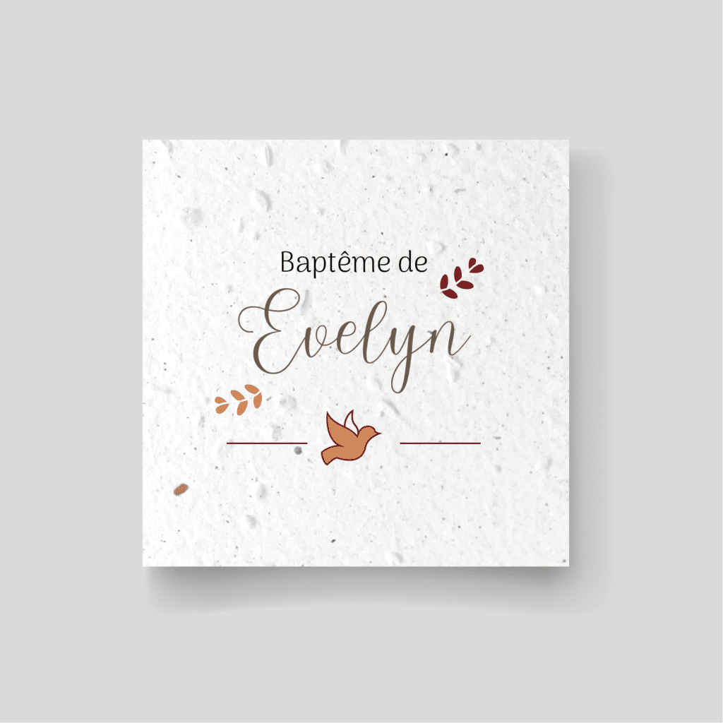 Faire-part ensemencé - Faire-part de baptême Faire-part ensemencé - Faire-part de baptême